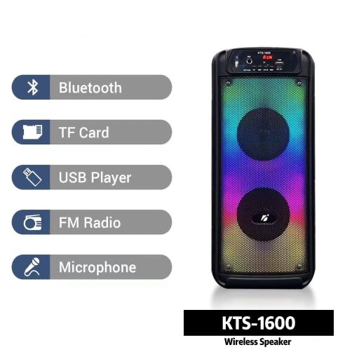 KTS-1600 Wireless Portable Bluetooth Speaker With Led Light Support Mic | Shopee Malaysia