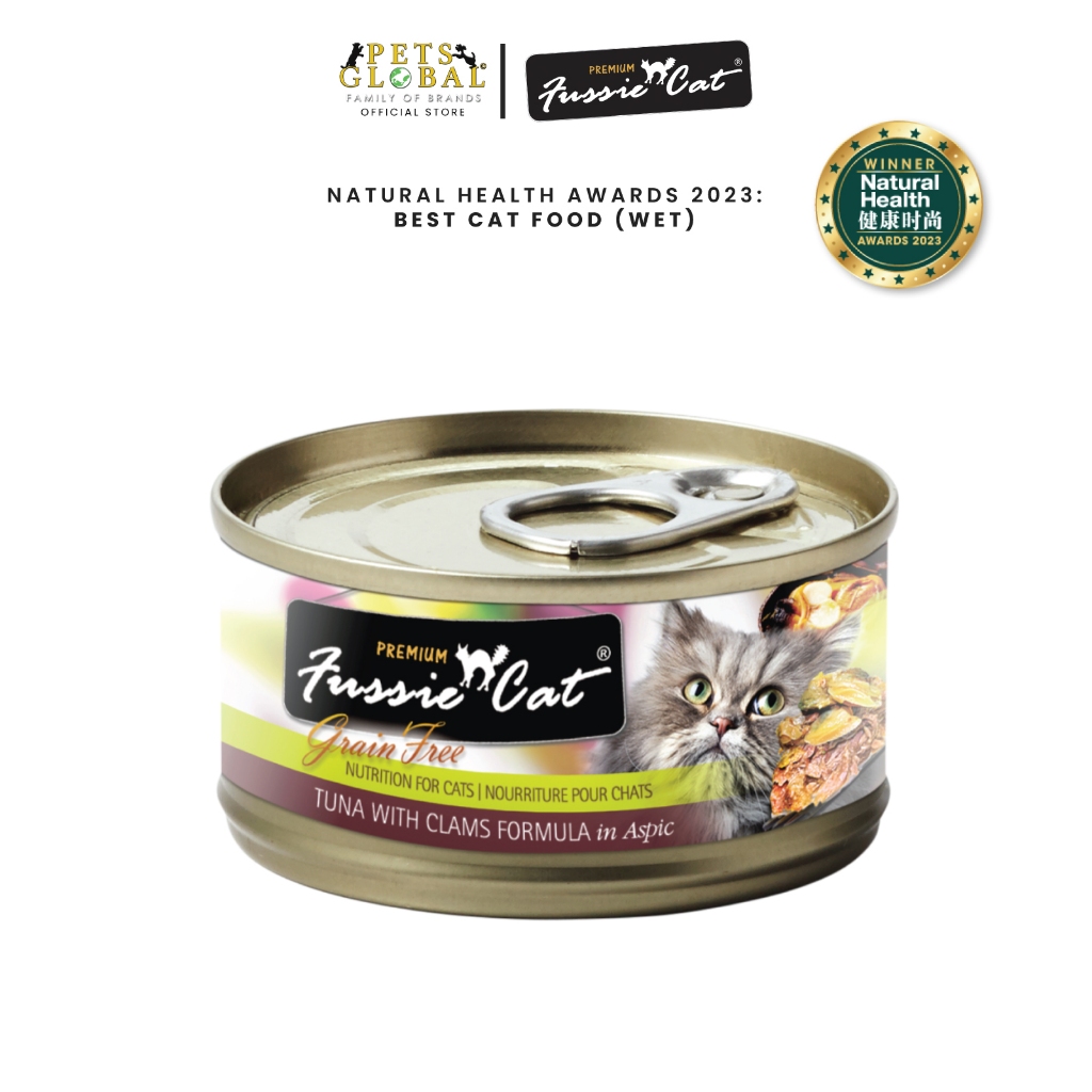 Fussie Cat Black Label Premium Tuna with Clams in Aspic (80g x 24 Cans ...