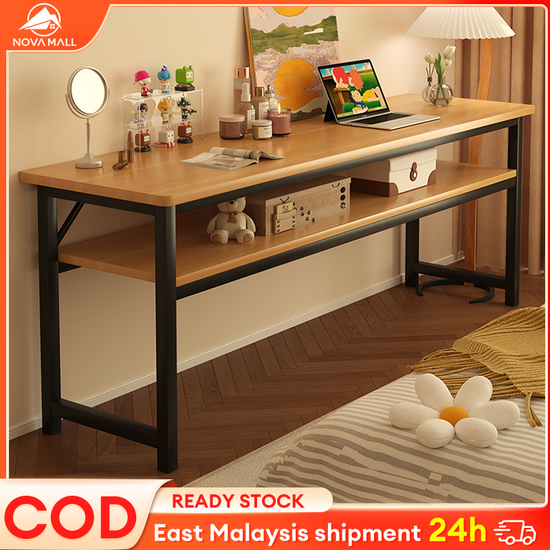 NM-Long Study Table Writing Table Computer Table With Boodshelf SImple ...