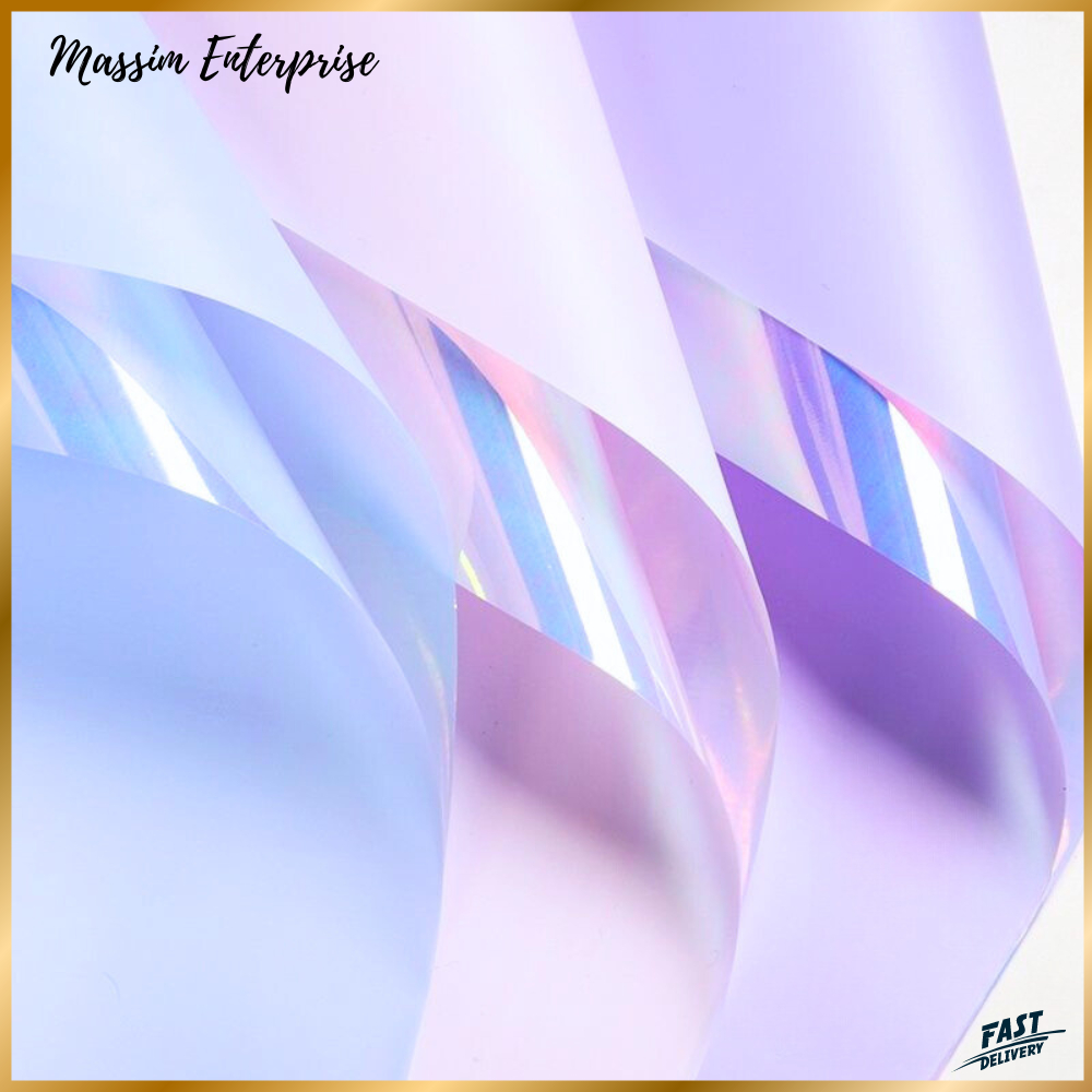 10pcs 2 tone Laser Shining Bouquet Wrapping Paper Viral Bouquet Kertas ...