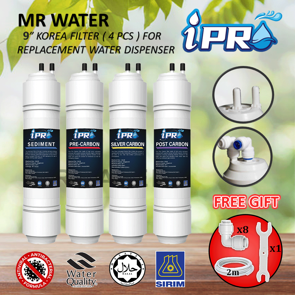 iPro Korea Water Filter Halal U-Type 9" Sediment/Pre-Carbon/Silver ...