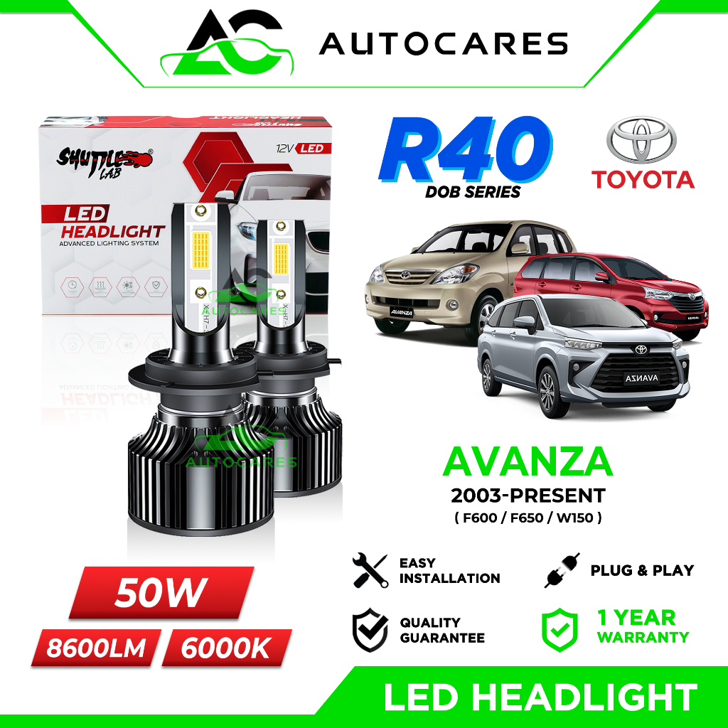 TOYOTA AVANZA LED Headlight Car R40 R70 55W SHUTTLE LAB LED Lampu Depan ...