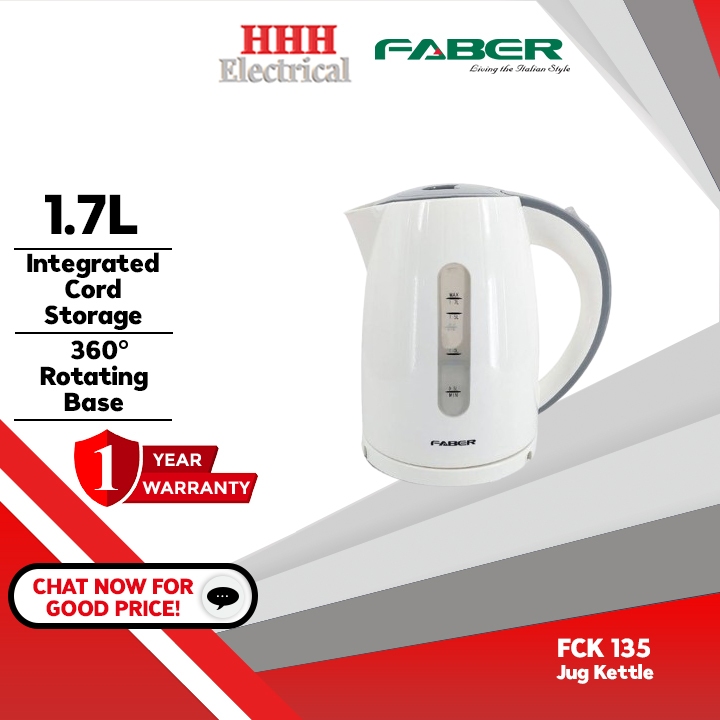 Faber 1.7L Electric Jug Kettle FCK 135 Cerek Pemanas Air with 360 ...