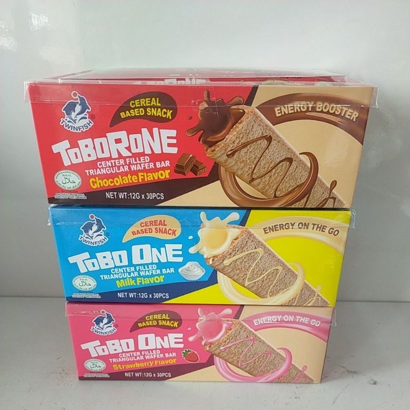 Twinfish Tobo One Center Filled Triangular Wafer Bar -12g x 30pcs ...