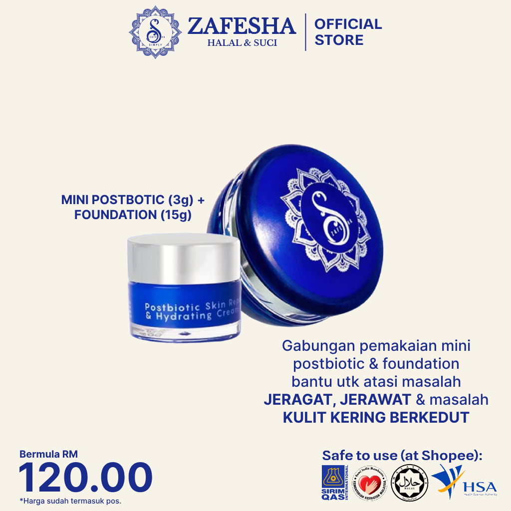 Zafesha Foundation Mini Trial Original HQ Krim Zafeesha Zafesya ...