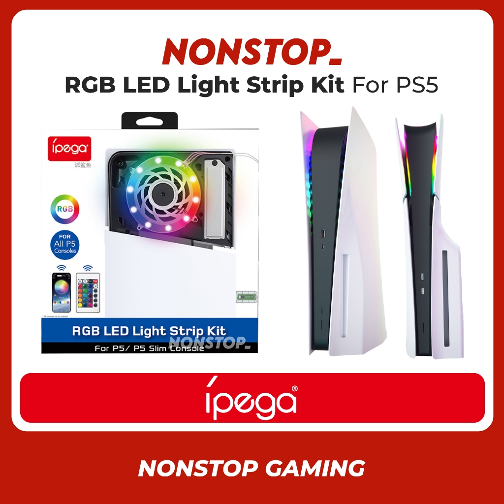 iPega PS5 RGB LED Light Strip Kit For PS5 FAT SLIM Digital Disc Edition ...