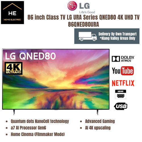 LG 86 inch Class TV LG URA Series QNED80 4K UHD TV 86QNED80URA ...