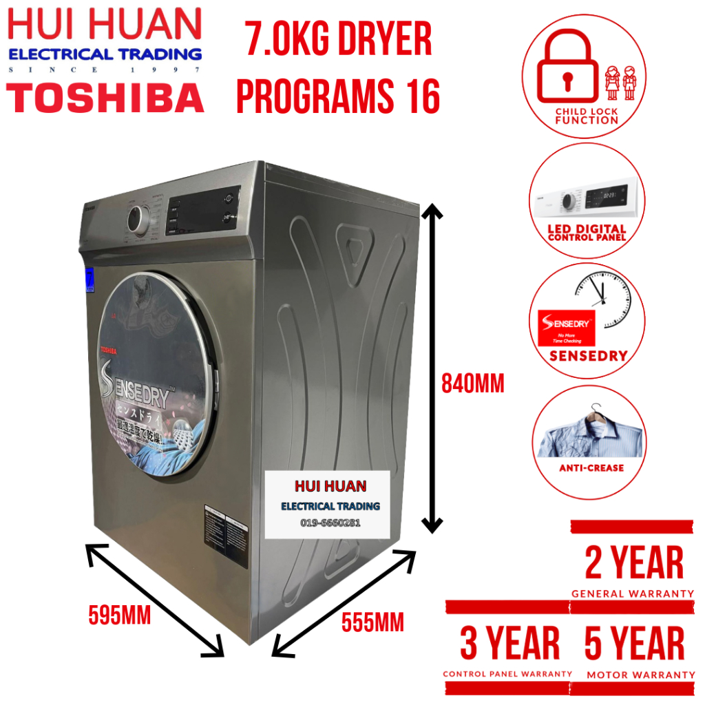 Toshiba 7.0KG Vented Dryer TD-H80SEM(SK) | Shopee Malaysia