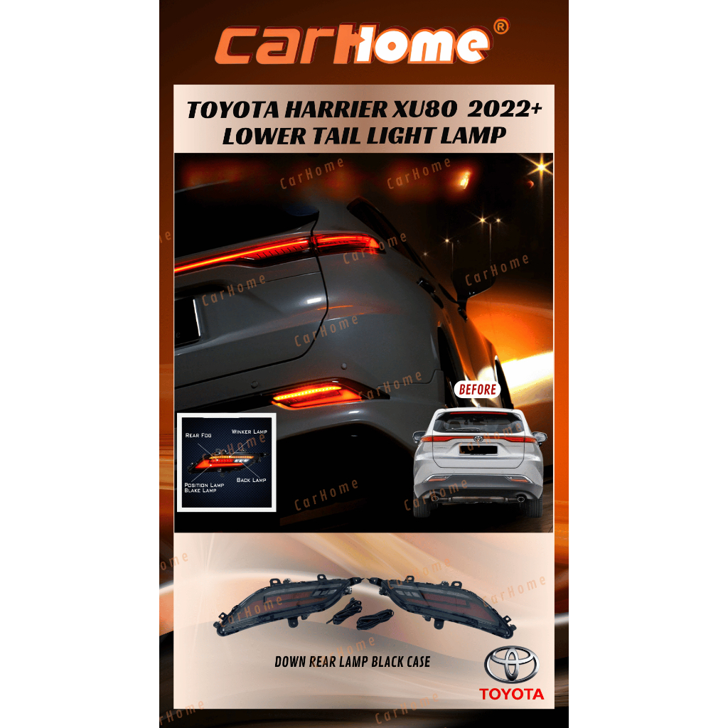 Toyota Harrier XU80 2022-2024 Rear Bumper Led Reflector Light Lamp With ...