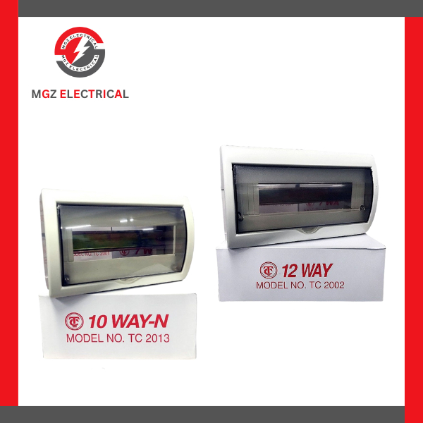 10 Way & 12 Way TC (Tham Chee) Surface PVC MCB DB BOX Consumer Unit | Shopee Malaysia