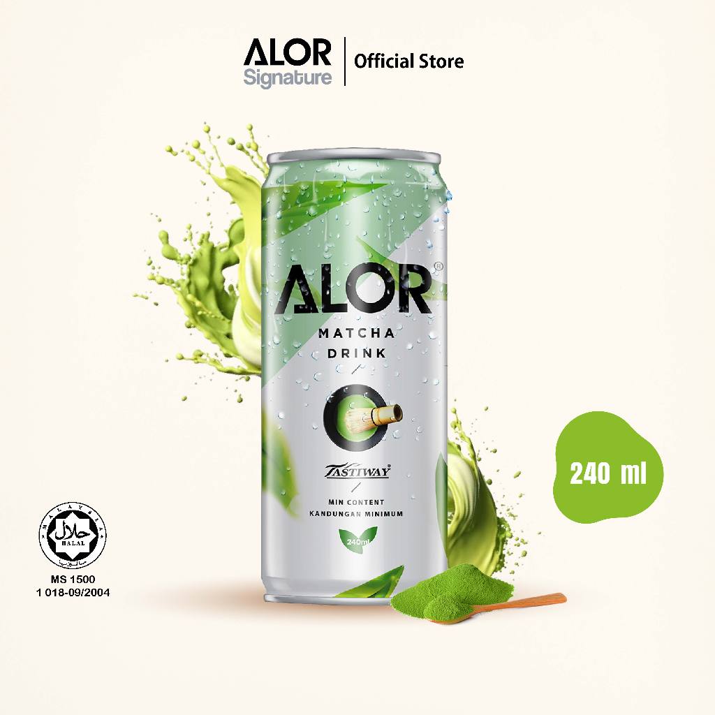 ALOR Ready to Drink Matcha Latte 240ml ( 1 can )- New Stock | Shopee ...
