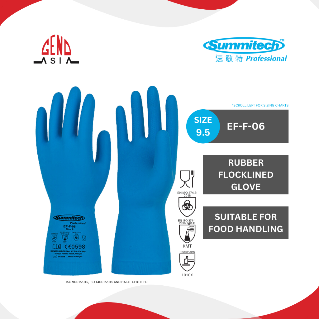 Summitech Food Safe & Multipurpose Cleaning Glove EFF06 : SIZE 9.5 ...