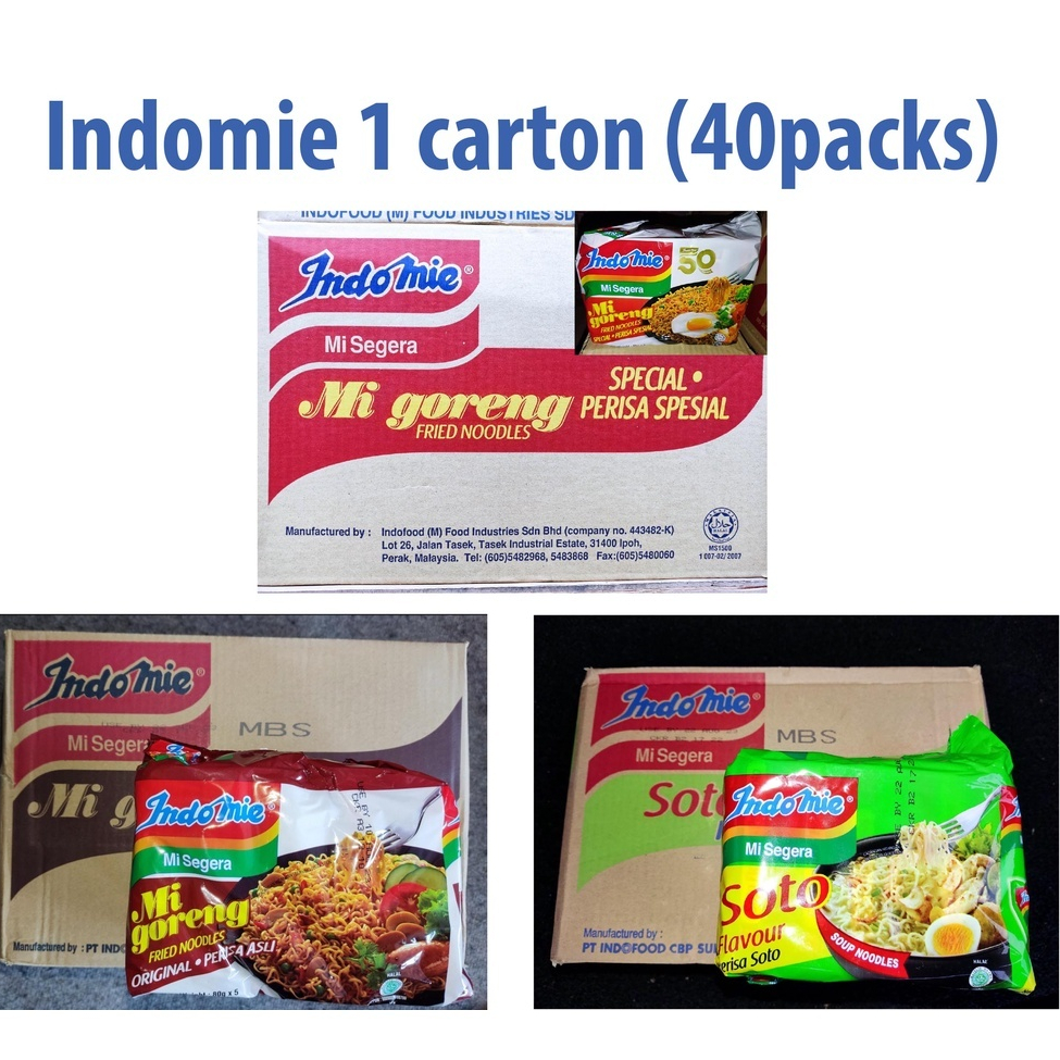 【1 Carton=40 Pek】 Indomie Mi Goreng (Asli/Special/Soto) | Shopee Malaysia