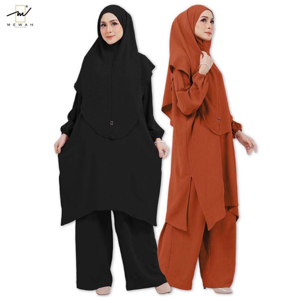 Mewah Exclusive Suit Abaya Huda - Baju Muslimah Dress Premium Ironless ...