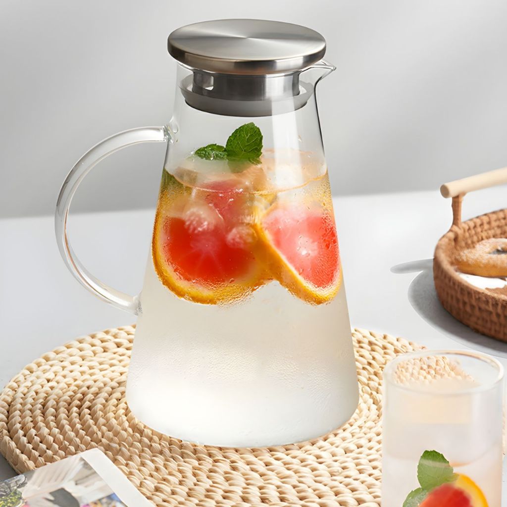 GV Water Bottle with Lid Borosilicat Plastic Teapot Hot Cold Water ...