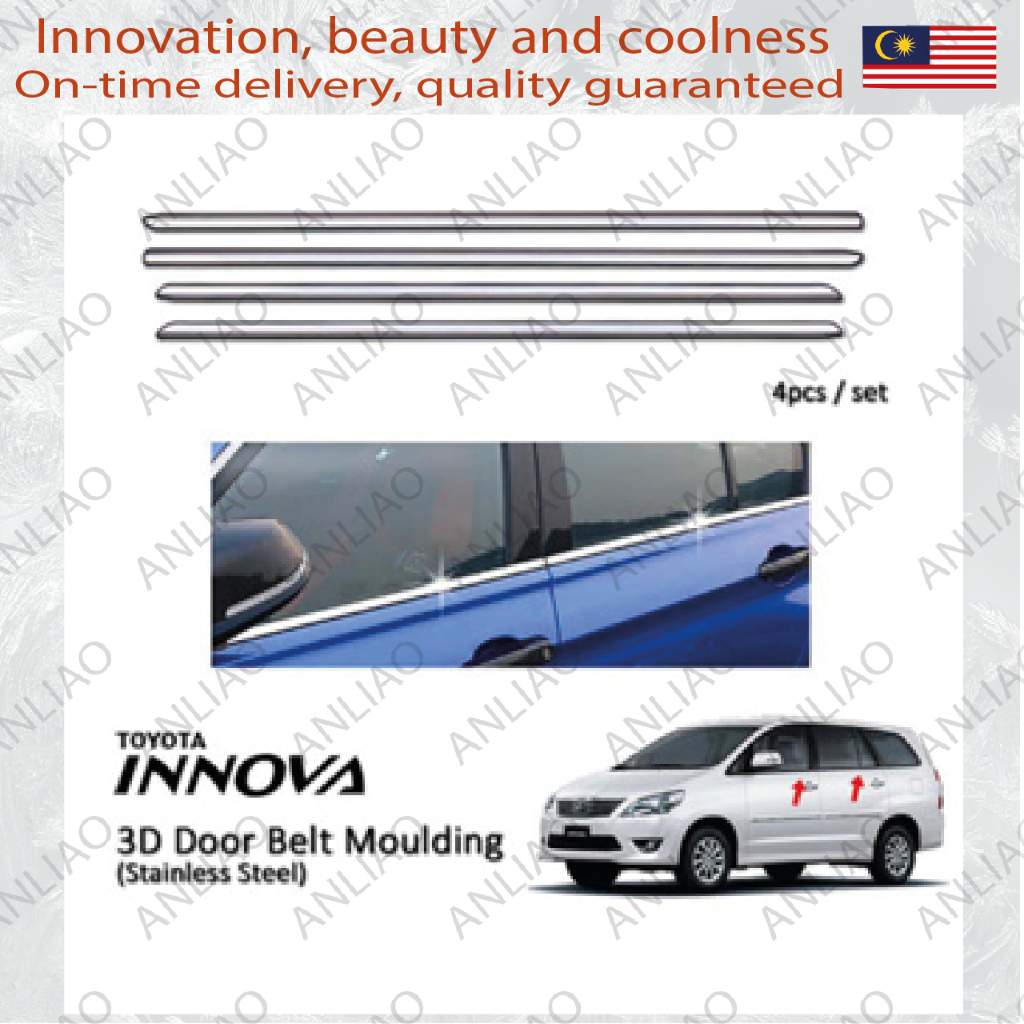 Toyota Innova 2005-2016 Window Trim Chrome Lining / Door Belt Moulding ...