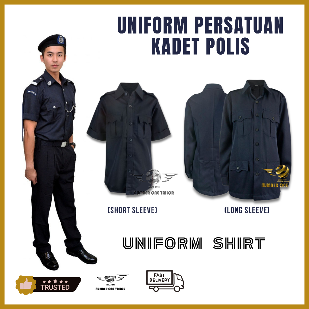 Kadet Polis Uniform Shirt Long/ Short sleeve | Shopee Malaysia