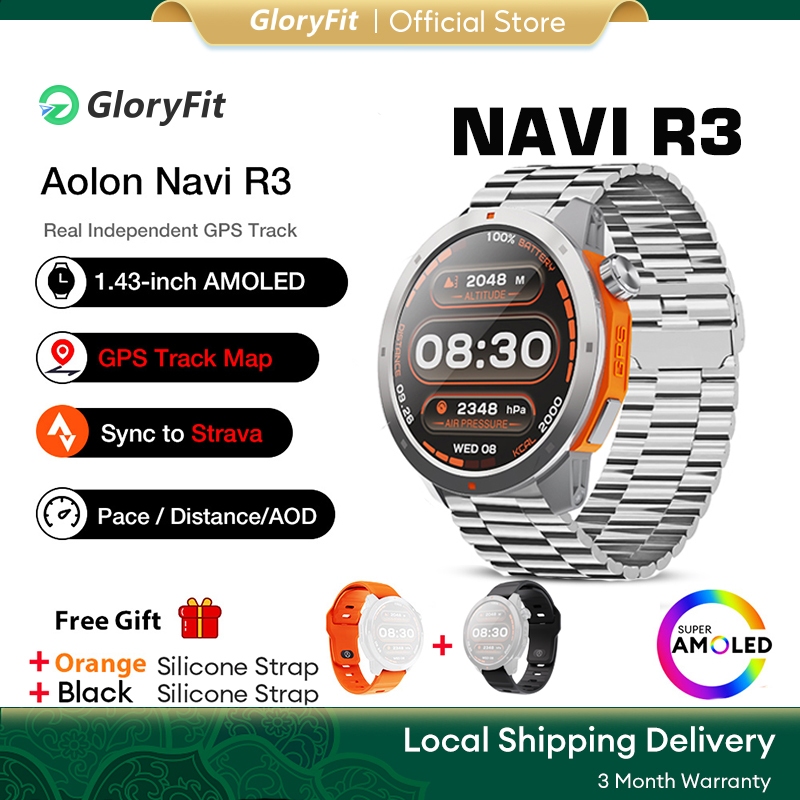 Gloryfit × AOLON NAVI R3 Smart Watch GPS Tracker Map AMOLED Screen AOD ...