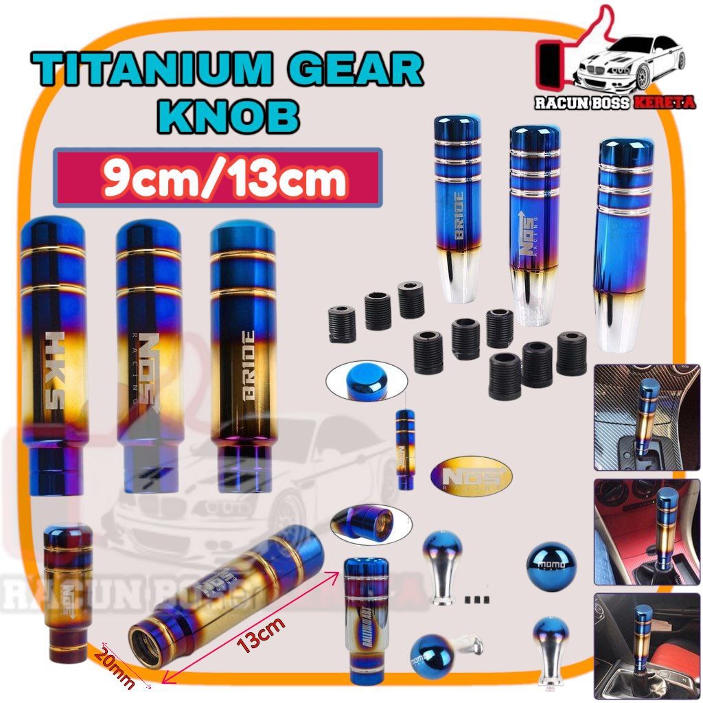 🔥TITANIUM GEAR KNOB 🔥 Universal Bride/HKS/NOS Burnt Blue Aluminum Gear ...