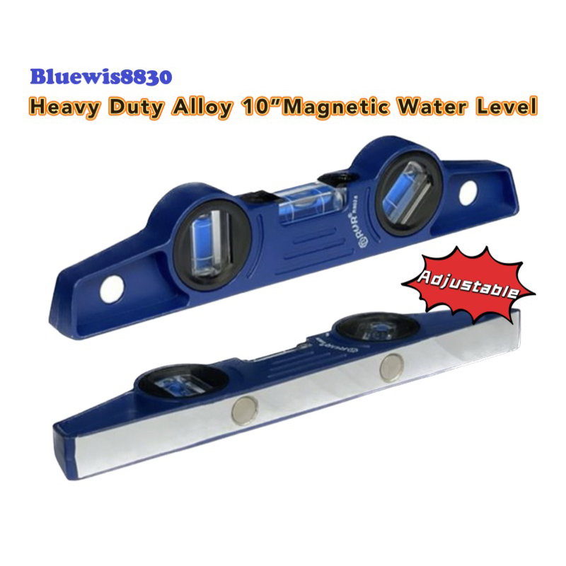 Heavy Duty 10” Alloy Magnetic Water Level Horizontal Vertical Ruler ...