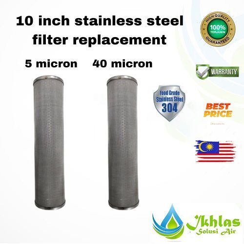 stainless steel mesh filter 5 & 40 micron/10 inch replacement filter ...