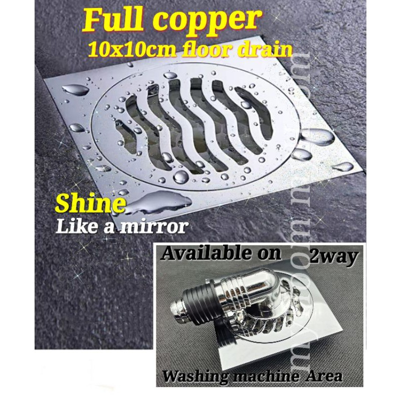 Full Copper Floor Drain/Washing Machine Floor Trap/Bathroom/ Kitchen ...