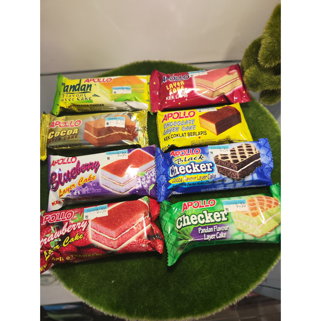 APOLLO LAYER CAKE KEK LAPIS APOLLO 18G CHOCOLATE / COCOA / PANDAN ...