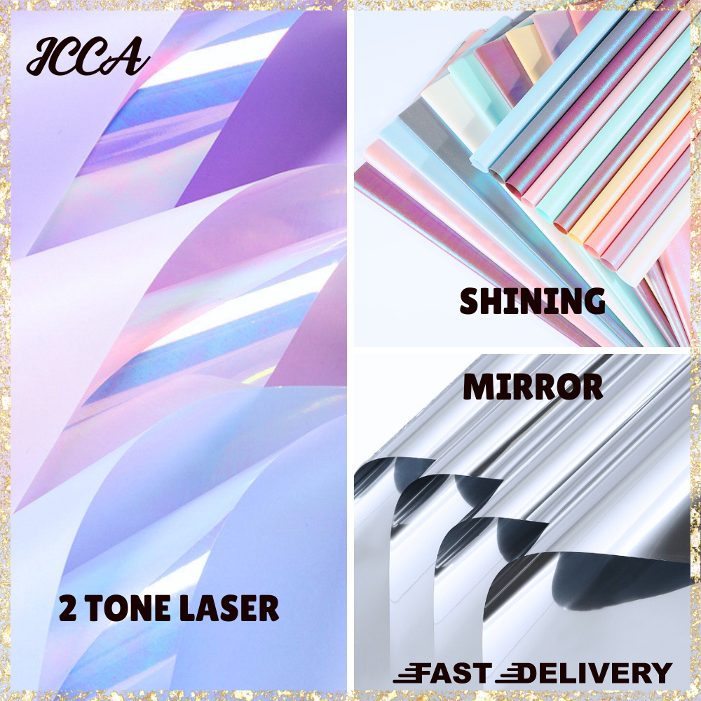 Shining Paper Colorful Light 2 tone Laser Shining Mirror Bouquet ...