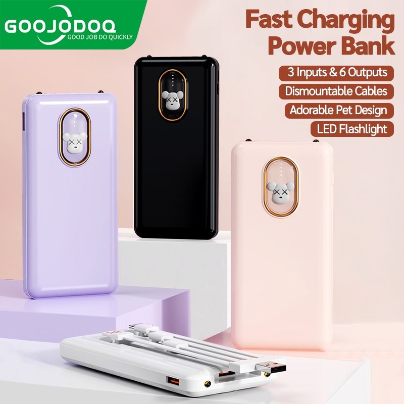 GOOJODOQ 10000mAh Power Bank Fast Charging Power Supply With 5 Charging ...