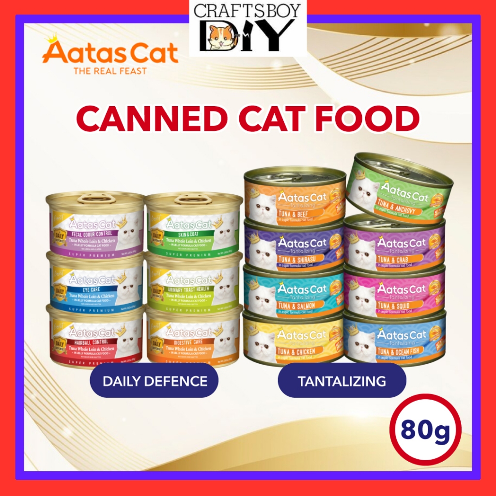 Aatas Cat Premium Plus Tuna Series Can Food Wet Cat (80g) Craftsboydiy ...