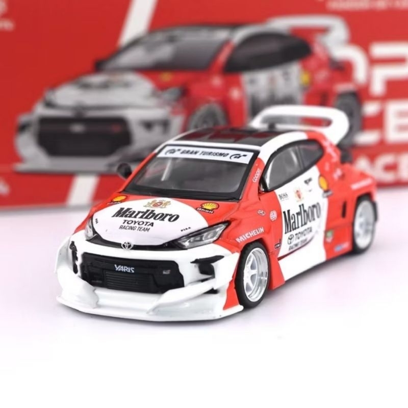 POP RACE TOYOTA GR YARIS GULF COKE GOLD HKS / SATIN ROCKET BUNNY SCALE ...