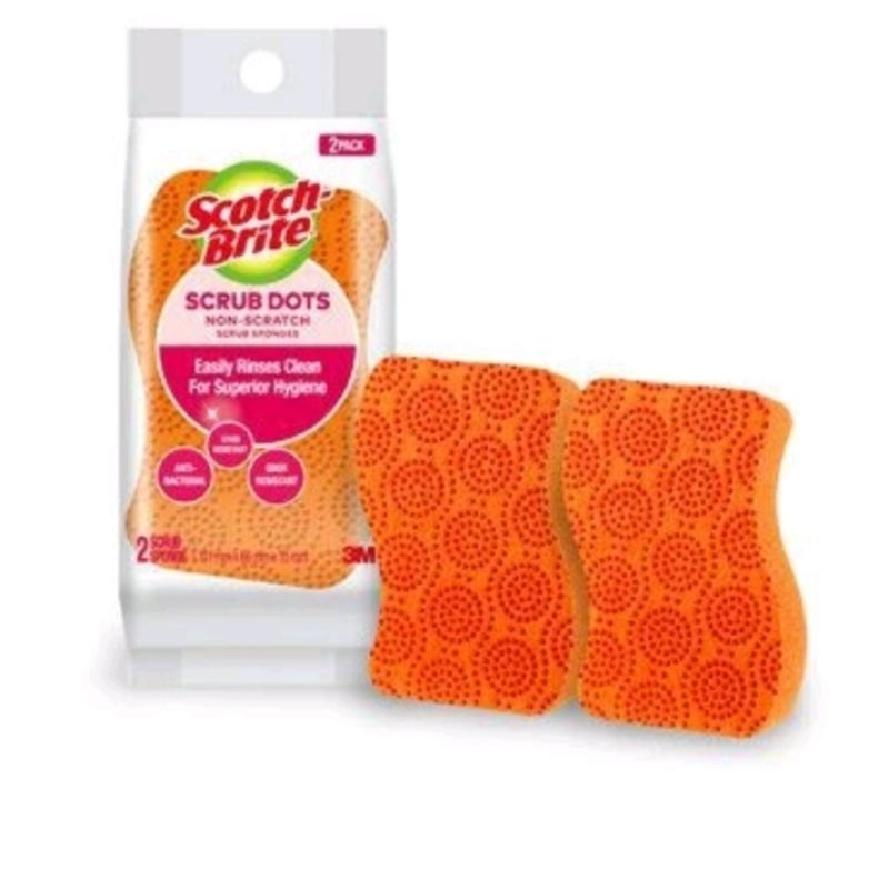 3M Scotch Brite Scrub Dots 2 pcs Non Scratch Rince Fast | Shopee Malaysia