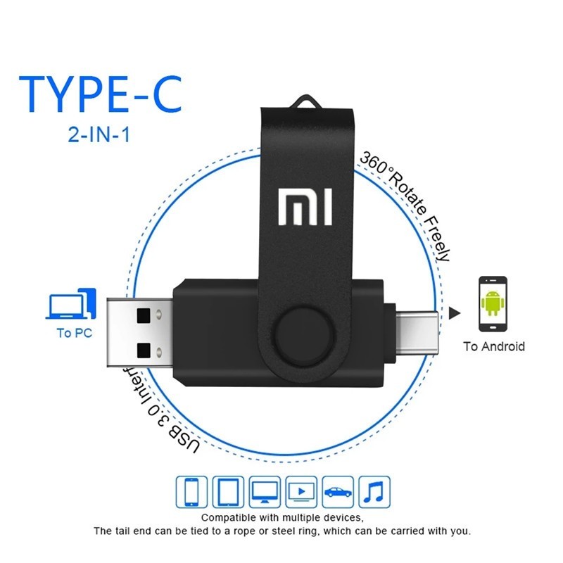 2TB OTG 3-in-1 USB Micro Type-c Flash Drive 1TB 512GB 256GB 128GB 64GB ...