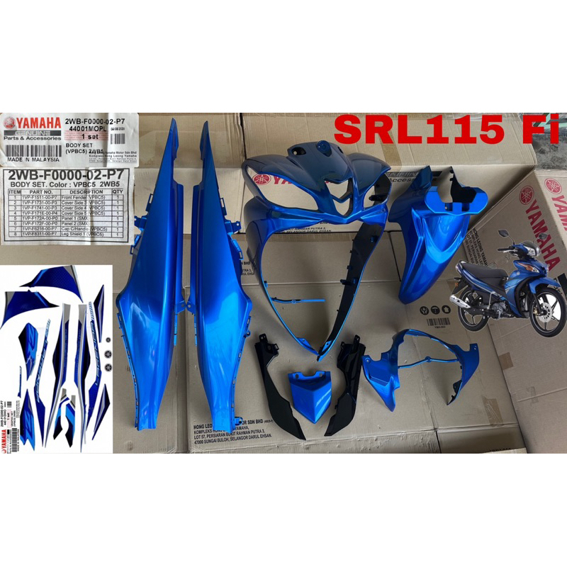 LEGENDA SRL115 Fi VPBC5 BLUE BODY COVER SET WITH STRIPE YAMAHA 100% ...