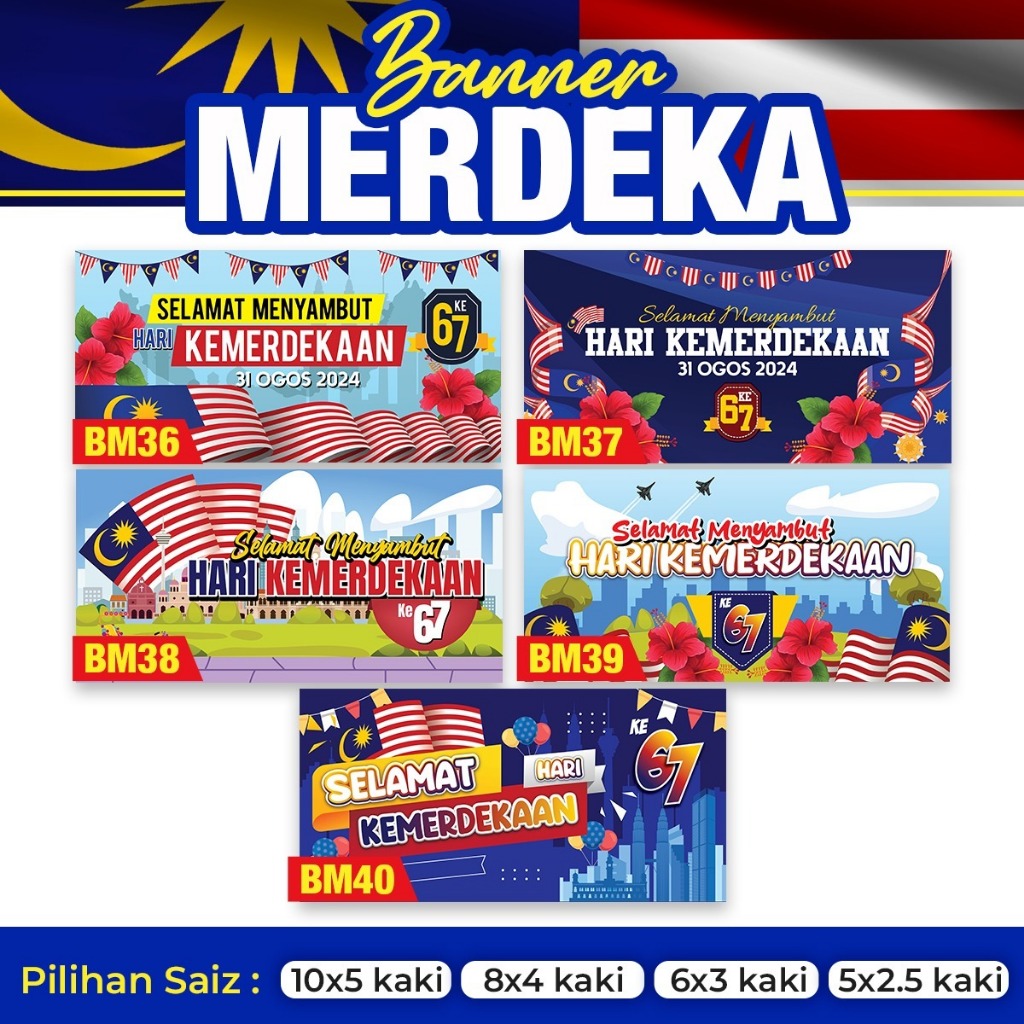 Banner Merdeka / Banner Hari Kebangsaan / Banner Hari Kemerdekaan ...