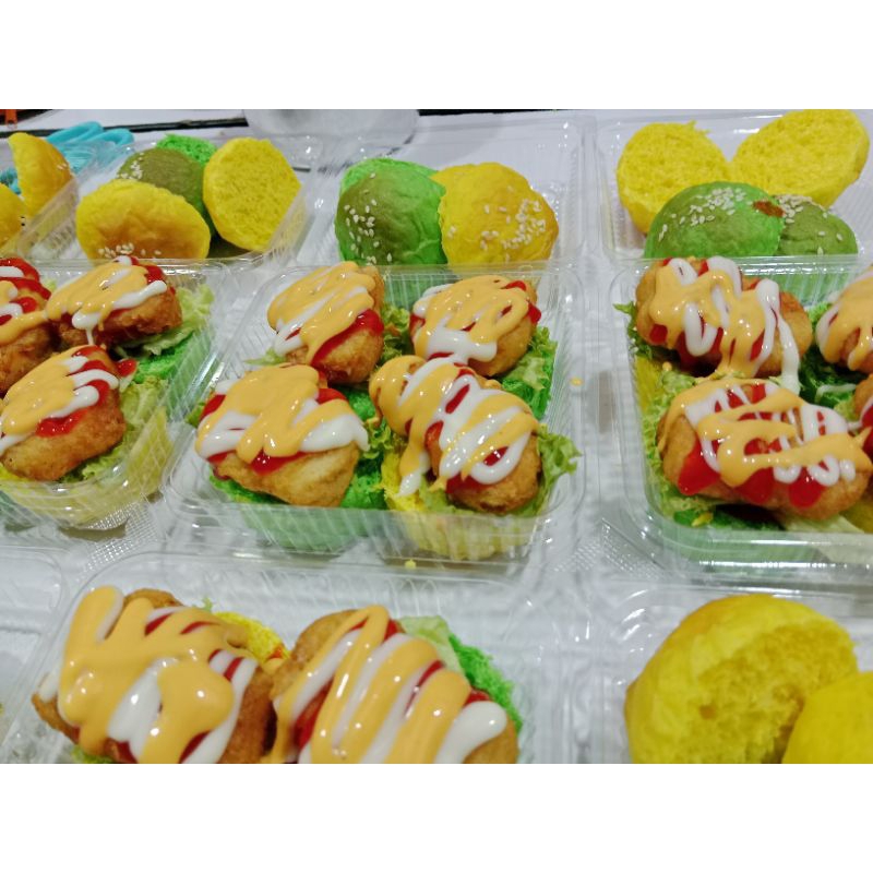 Roti Burger Mini (Hijau/Kuning) | Shopee Malaysia