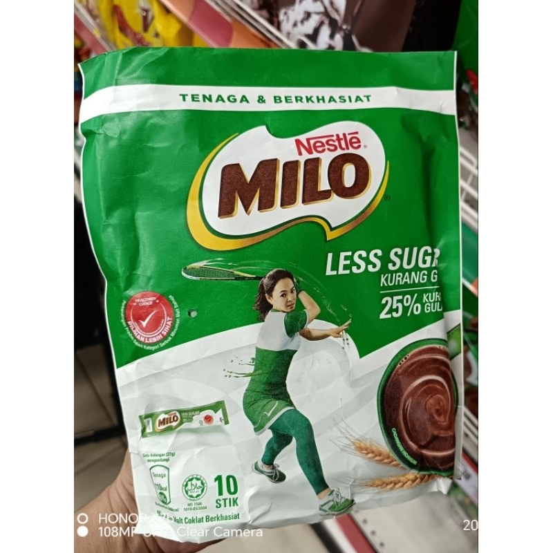 MILO MINUMAN MALT COKLAT BERKHASIAT LESS SUGAR 10 STICK x 27g | Shopee ...