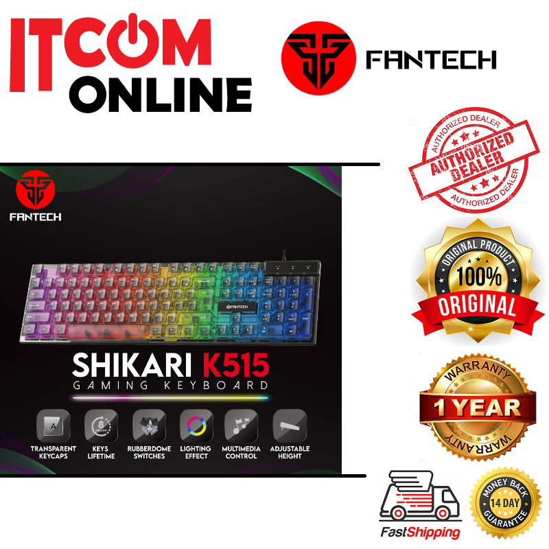 FANTECH SHIKARI K515 104KEYS MEMBRANE WIRED USB KEYBOARD (K515BK) | Shopee Malaysia