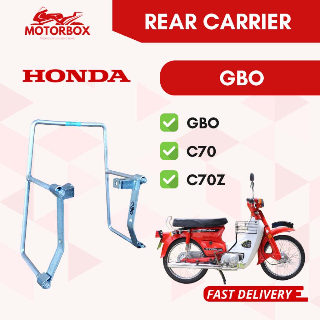 HONDA GBO C70 REAR CARRIER - C70Z FIRST MODEL LAMA HEAVY DUTY MONORACK CARGO CARIER REAR BESI ...