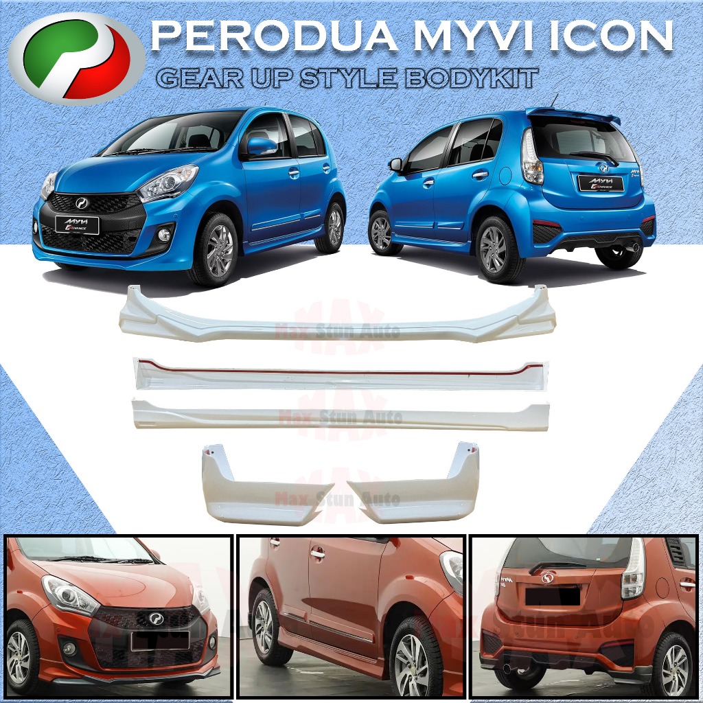 PERODUA MYVI ICON 2015+ GEAR UP FULL SET BODYKIT BUMPER SKIRT LIP CAR ...