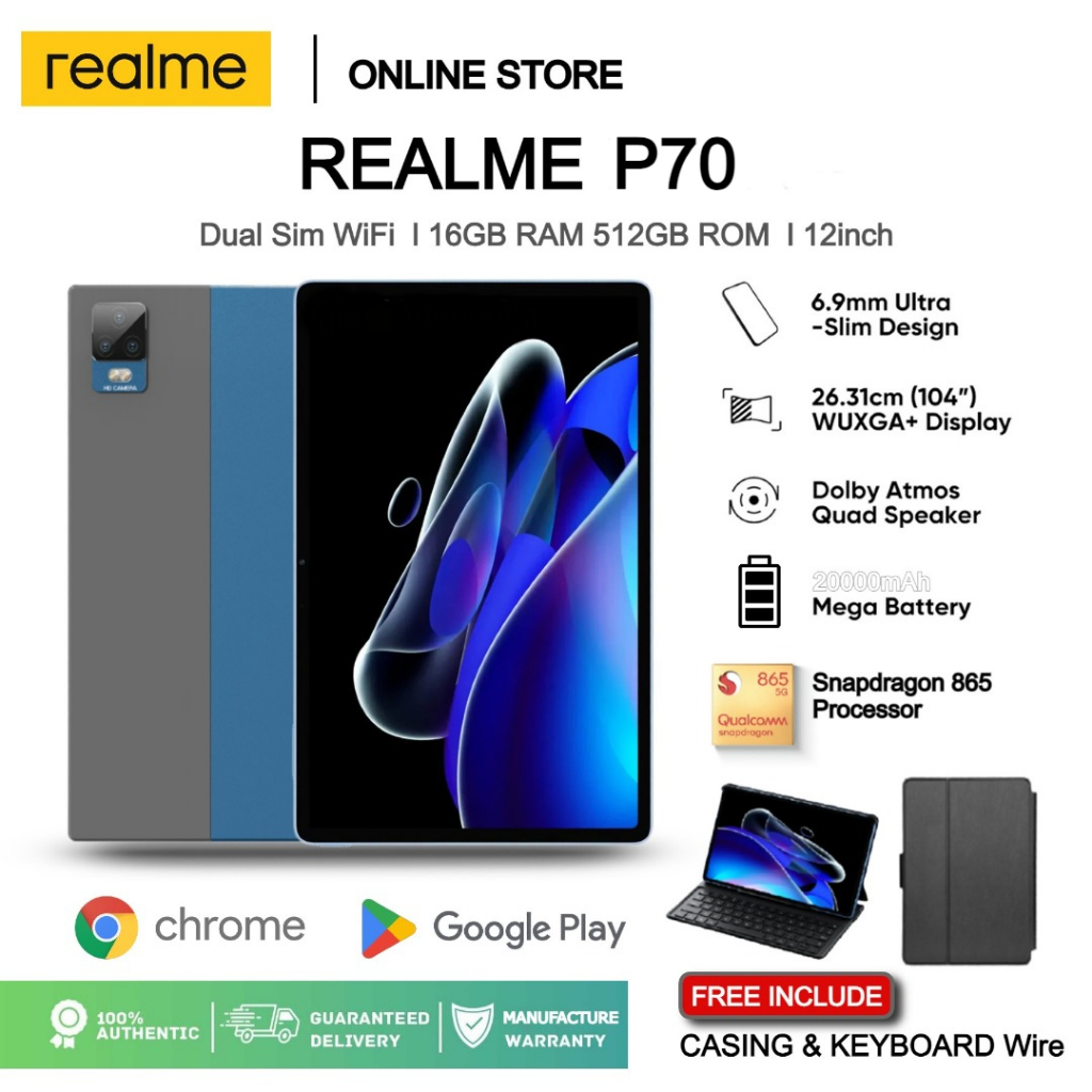 NEW SET 🔥 Realme Pad P70 | 12GB RAM 512GB ROM | Snapdragon 865 ...
