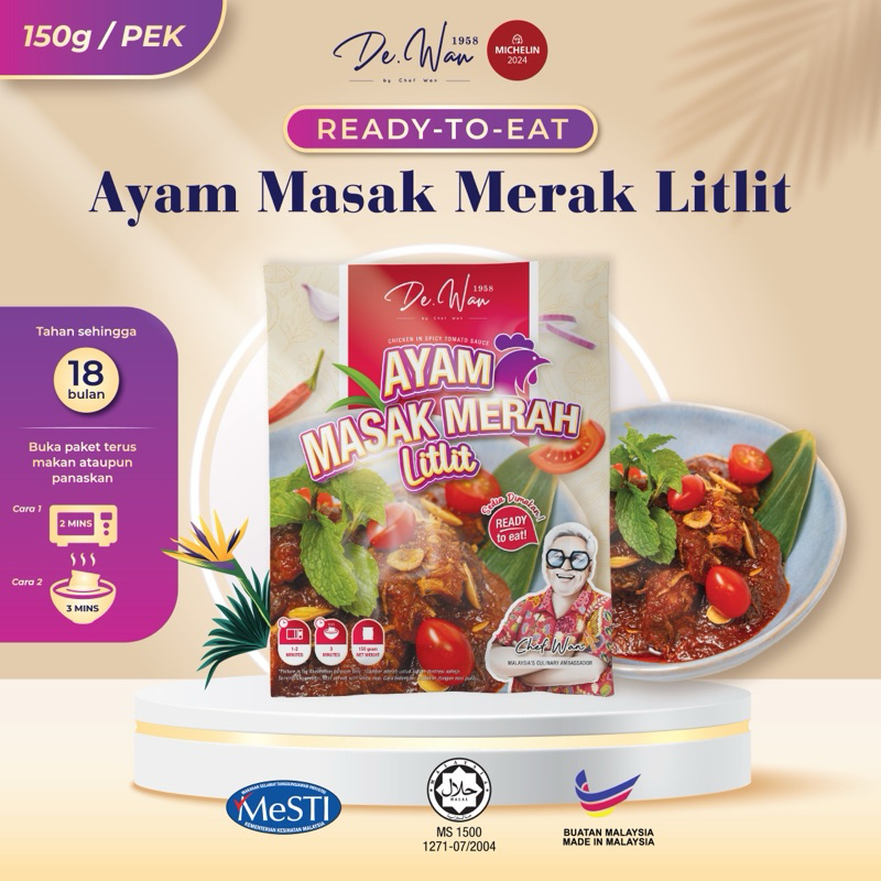 De.Wan 1958 by Chef Wan Ready-To-Eat Ayam Masak Merah Litlit, Ayam ...