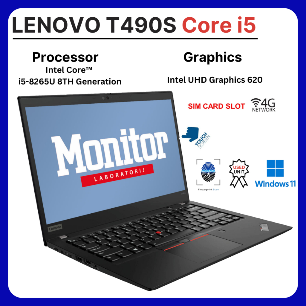 Lenovo ThinkPad T490S Intel Core i5-8265U 8TH GEN 14.00" FHD Touch ...