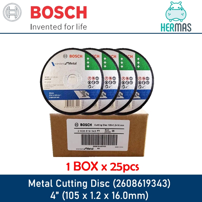 BOSCH (4") 105mm x 1.2mm x 16mm Standard For Metal Cutting Disc ...