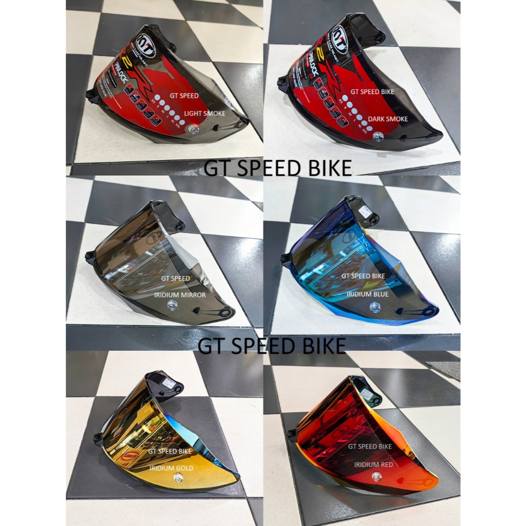 KYT R2R PRO HELMET VISOR (100% ORIGINAL)LIGHT SMOKE DARK SMOKE IRIDIUM ...