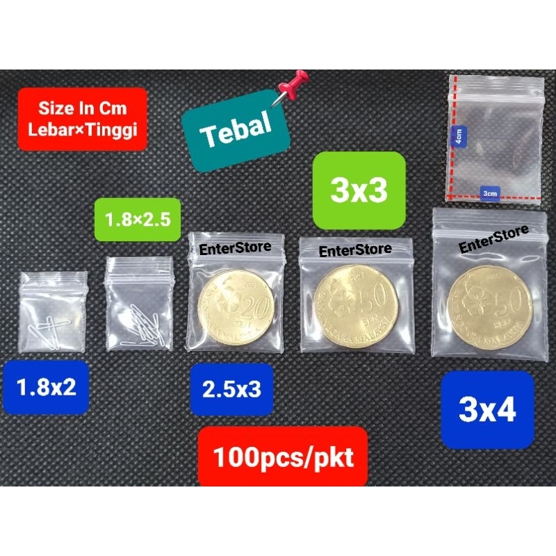 Small Ziplock Plastic Bag/Small Zipper Bag Tebal/Zipper Bag/Mini ...