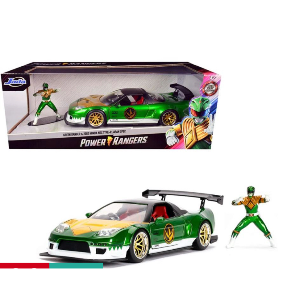 {ORIGINAL} JADA TOYS POWER RANGERS GREEN RANGER 2002 HONDA NSK/R 1/24 ...