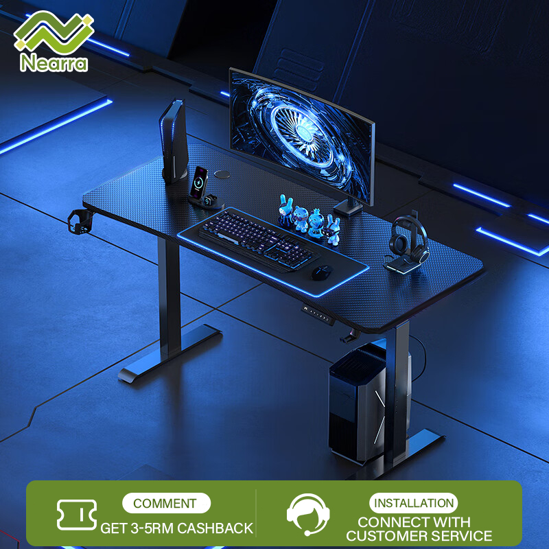Nearra Smart Desk Gaming Table Study Working Home Office Height ...