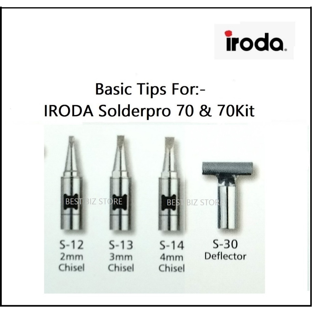 IRODA SOLDERING IRON TIPS FOR SOLDERPRO 70 & 70Kit (S-12, S-13, S-14, S ...