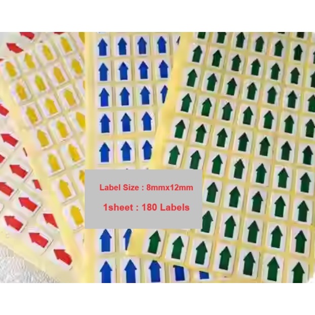 Green Blue Yellow Red Arrow Sticker Rework Fault Indication Defect Mark ...